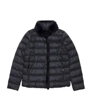 Max Mara Long-sleeved Quilted Down Jacket With Fur Trim