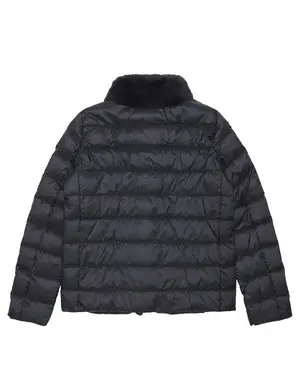 Max Mara Long-sleeved Quilted Down Jacket With Fur Trim