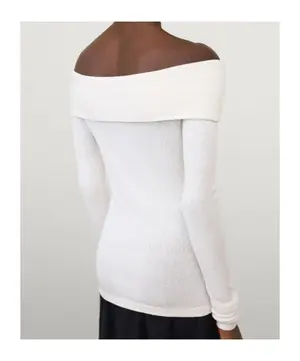 LISA YANG Claudina Off-shoulder Knitted Top