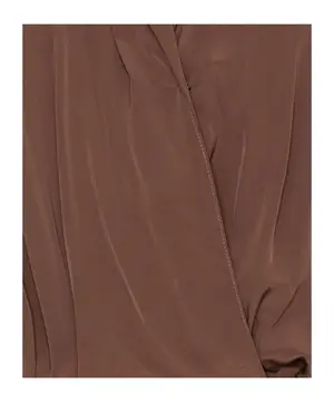 ROTATE BY BIRGER CHRISTENSEN Pleated Long-sleeve Blouse - Brown