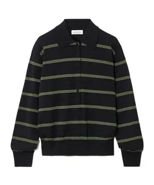 Dries Van Noten Striped Merino Wool Polo Shirt