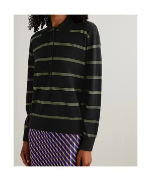 Dries Van Noten Striped Merino Wool Polo Shirt