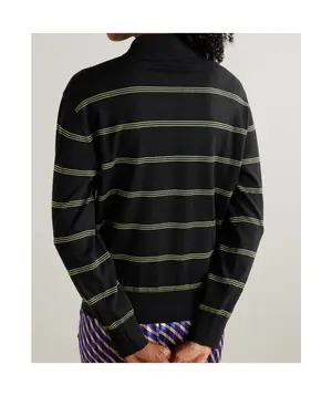 Dries Van Noten Striped Merino Wool Polo Shirt
