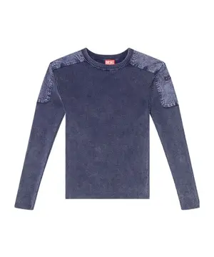 DIESEL® K-martin Panelled Ribbed Jumper - Blue