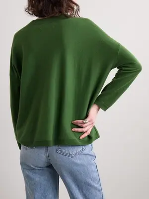 Arch4 Logo V-neck Long Sleeve Sweater - Green