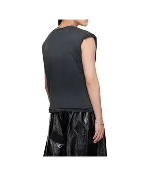 LU'U DAN Crew Neck Sleeveless T-shirt - Black