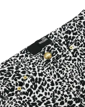 Moschino Leopard Print Jeans - Black