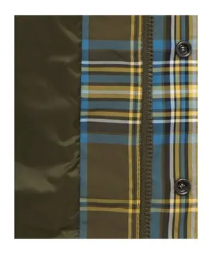 Moncler Plaid Shirt Jacket With Logo Patch