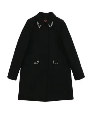 Max Mara Classic Collar Coat With Embellished Details