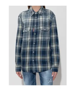 Dsquared2 Plaid Long-sleeve Shirt - Gray