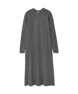 LISA YANG Nyla Cable-knit Cashmere Midi Dress - Gray