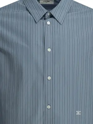 Celine Classic Shirt In Striped Cotton Poplin