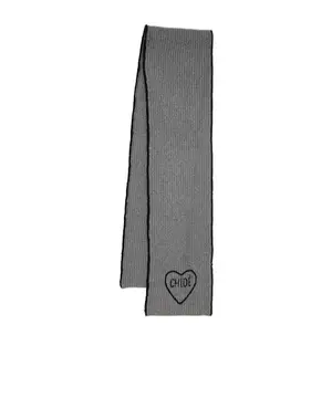 Chloé Encouer Heart Knit Scarf - Gray