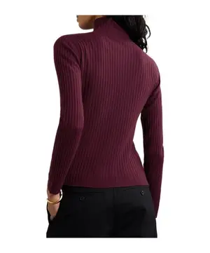 Arch4 Ribbed Logo Turtleneck Sweater - Red