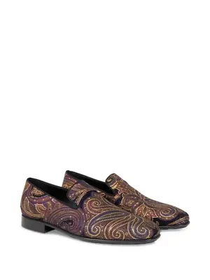 Etro Paisley Metallic Jacquard Loafers