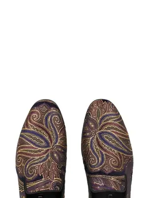 Etro Paisley Metallic Jacquard Loafers