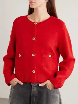 Arch4 Long-sleeved Knitted Cardigan - Postbox Red