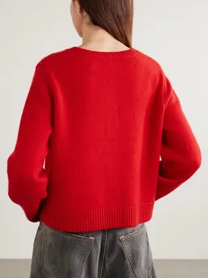 Arch4 Long-sleeved Knitted Cardigan - Postbox Red