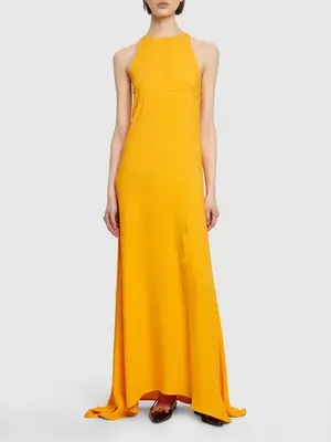 JIL SANDER Sleeveless Asymmetrical Hem Maxi Dress