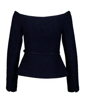 Roland Mouret Off-the-shoulder Boucle Top