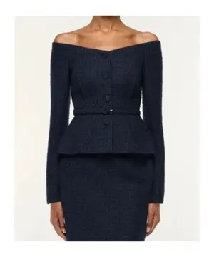 Roland Mouret Off-the-shoulder Boucle Top