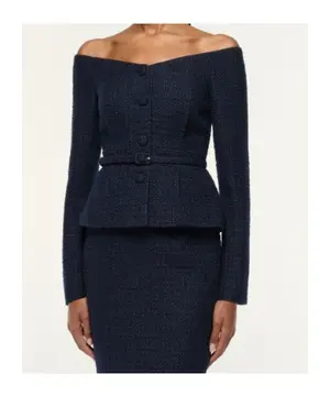 Roland Mouret Off-the-shoulder Boucle Top