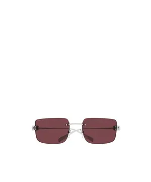 Gucci Rectangular Frame Rimless Sunglasses - Silver