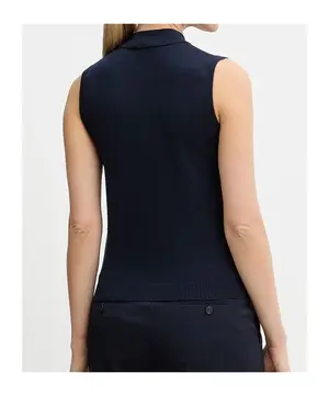 Max Mara Sleeveless Vest With Elastic Ribbed Neckline