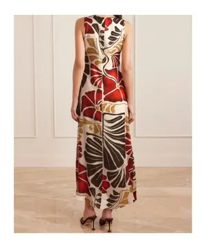 SIR. Sleeveless Round Neck Maxi Dress With All-over Print