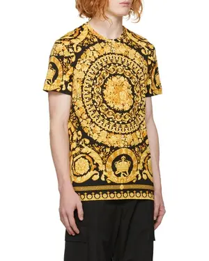 Versace Allover Baroque Pattern Crewneck T-shirt