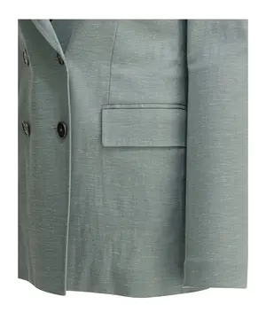 CIRCOLO 1901 Double-breasted Blazer With Notched Lapel - Lightblue