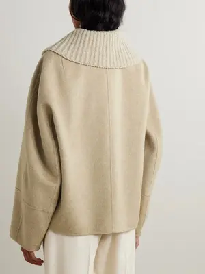 JOSEPH Cooksey Wool & Cashmere Blend Zip-up Jacket - Beige