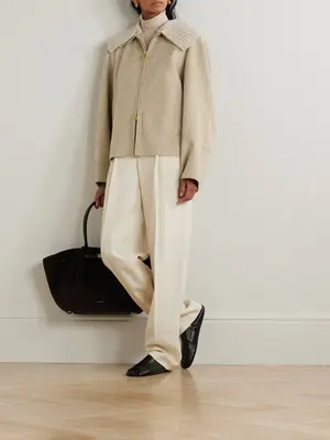 JOSEPH Cooksey Wool & Cashmere Blend Zip-up Jacket - Beige