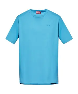 DIESEL® Oval-d Logo Embroidered Crewneck T-shirt - Blue