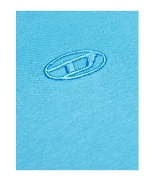 DIESEL® Oval-d Logo Embroidered Crewneck T-shirt - Blue