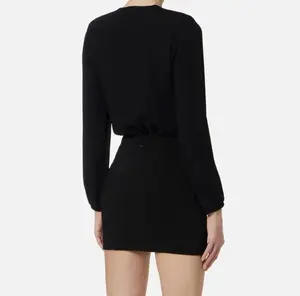 Elisabetta Franchi Georgette Bodysuit With Embellished Pendant Necklace