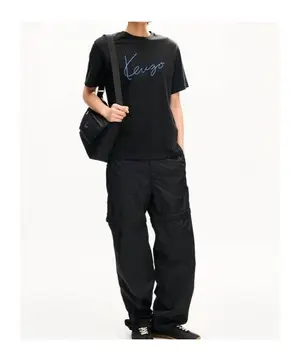 Kenzo Logo Embroidered Crewneck T-shirt - Black