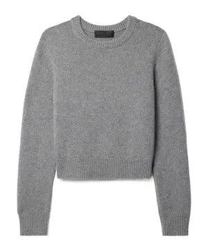 NILI LOTAN Crew Neck Sweater With Ribbed Cuffs And Hem - Gray