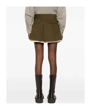 R13 Pleated Mini Skirt - Green