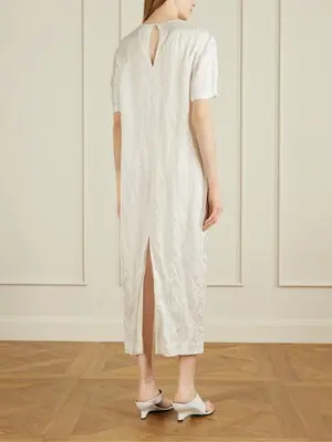 Khaite Webber Crinkled-voile Midi Dress - No