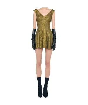 Norma Kamali Grace Sequined Mini Dress - Bark