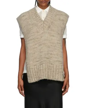 MAISON MARGIELA V-neck Ribbed Knitted Vest