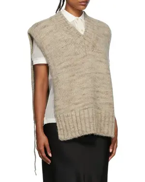MAISON MARGIELA V-neck Ribbed Knitted Vest