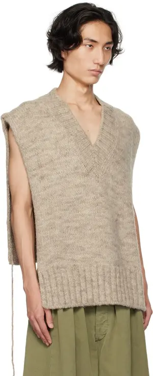 MAISON MARGIELA V-neck Ribbed Knitted Vest