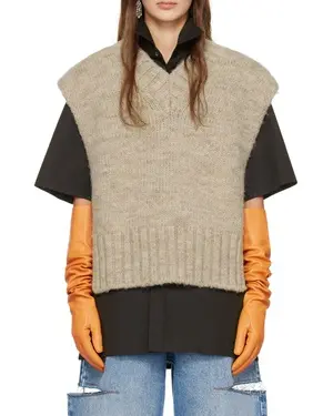 MAISON MARGIELA V-neck Ribbed Knitted Vest