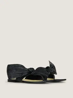 Givenchy Flat Square Toe Sandals With Bow Detailing - Black