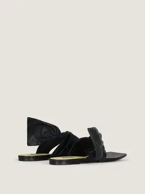 Givenchy Flat Square Toe Sandals With Bow Detailing - Black