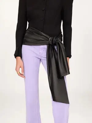 Chloé Asymmetrical Wrap Waist Belt - Black
