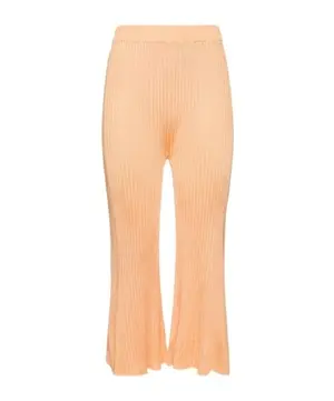 JIL SANDER Ribbed Flared Knit Pants - Nude
