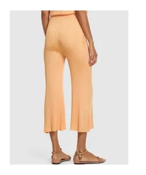 JIL SANDER Ribbed Flared Knit Pants - Nude